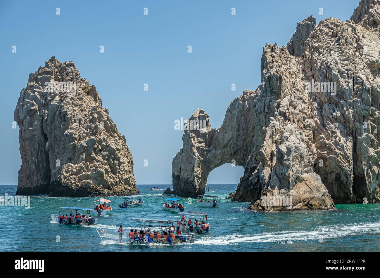 Mexico, Cabo San Lucas - July 16, 2023: El Arco east end of rocky ...