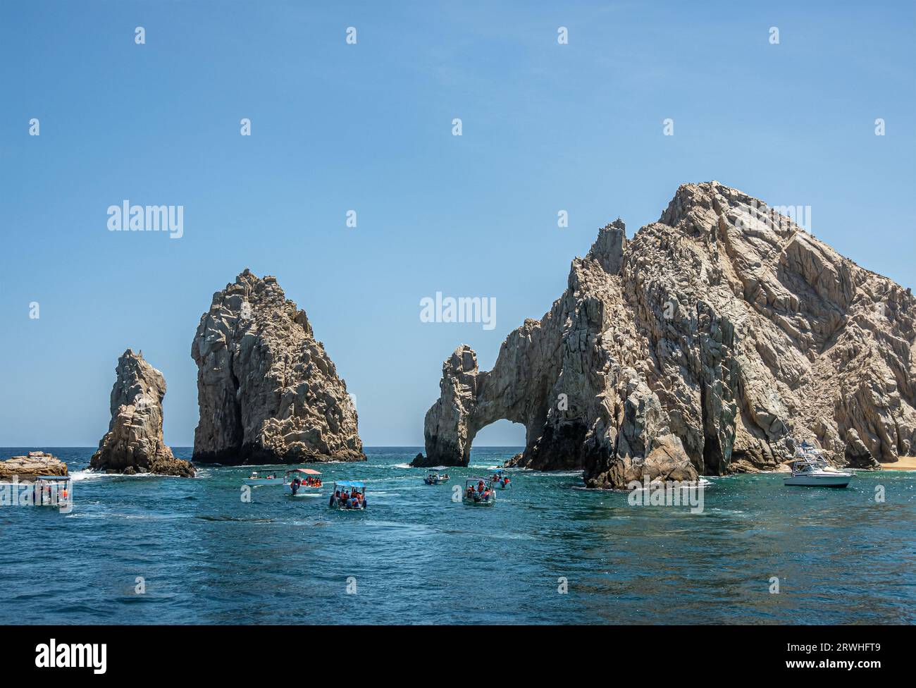Mexico, Cabo San Lucas - July 16, 2023: El Arco landscape at east end ...