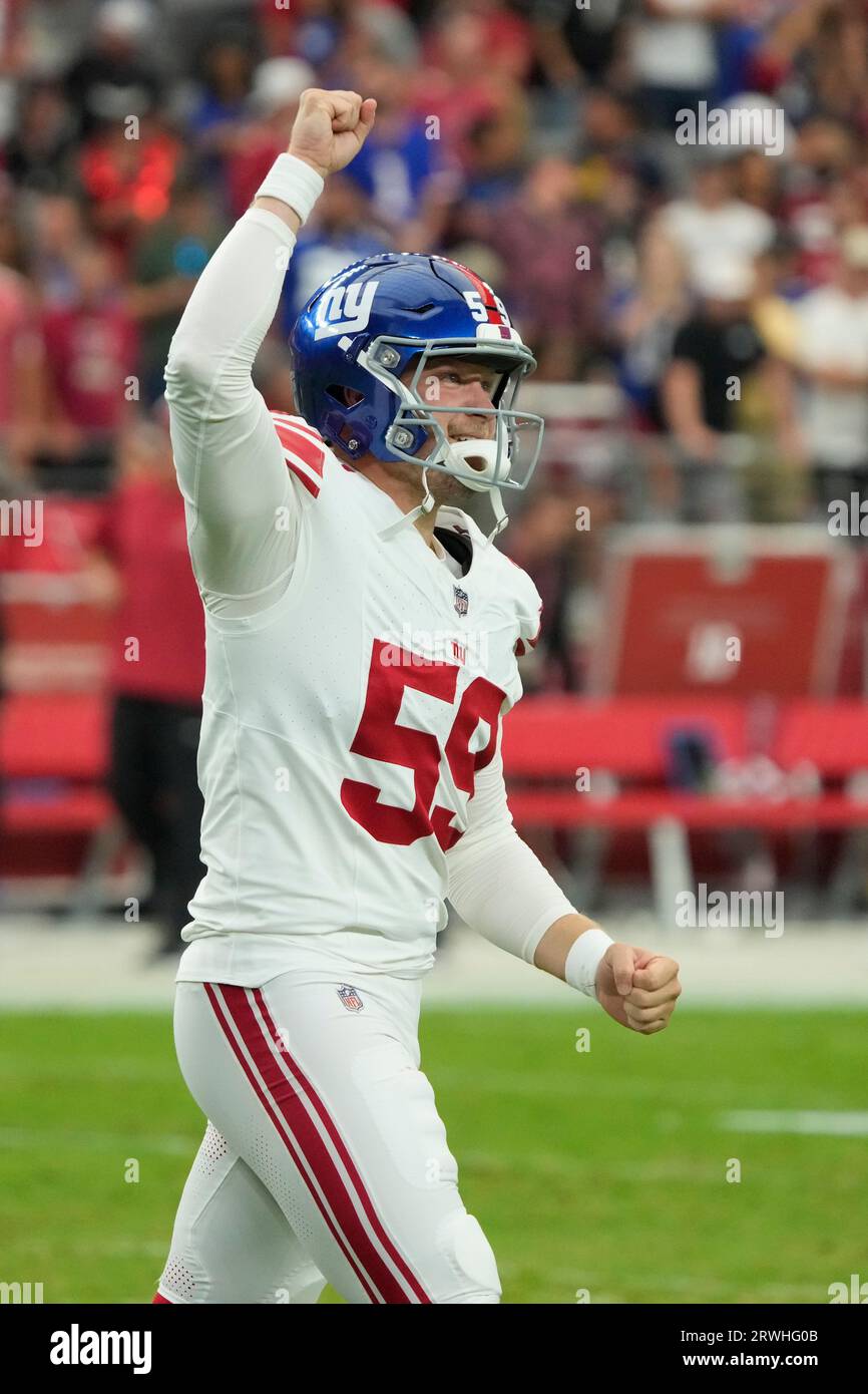 New York Giants long snapper Casey Kreiter (59) celebrates against the ...