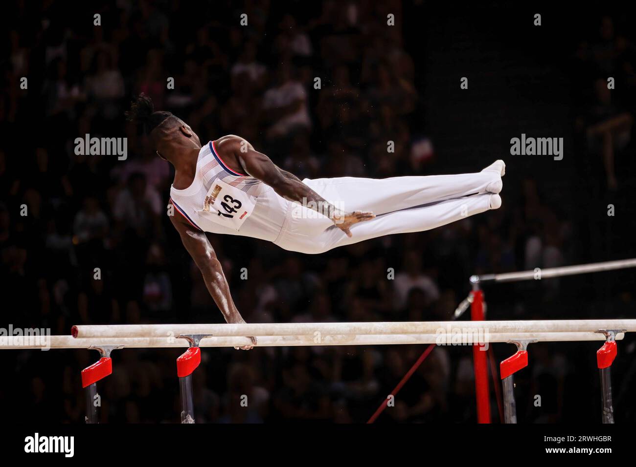 French gymnast Cameron-Lie Bernard seen competing during the Finals in ...
