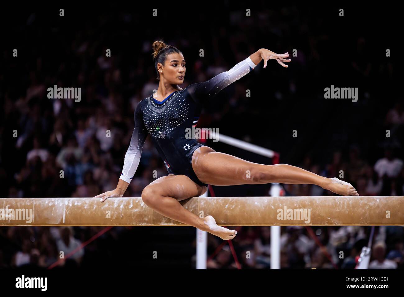French gymnast Marine Boyer seen competing during the Finals of the ...