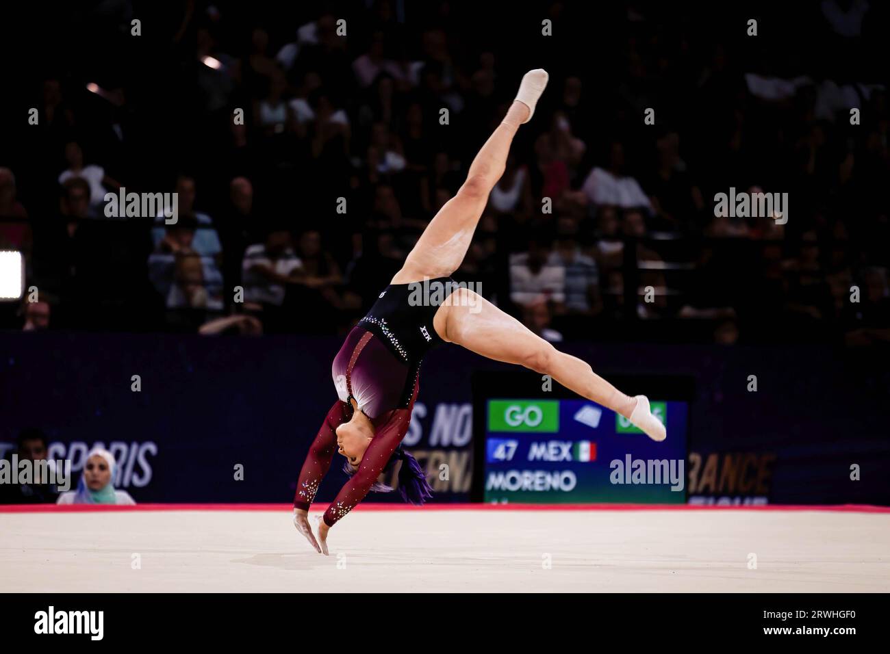 Mexican gymnast Alexa Moreno seen competing during the Finals in the ...
