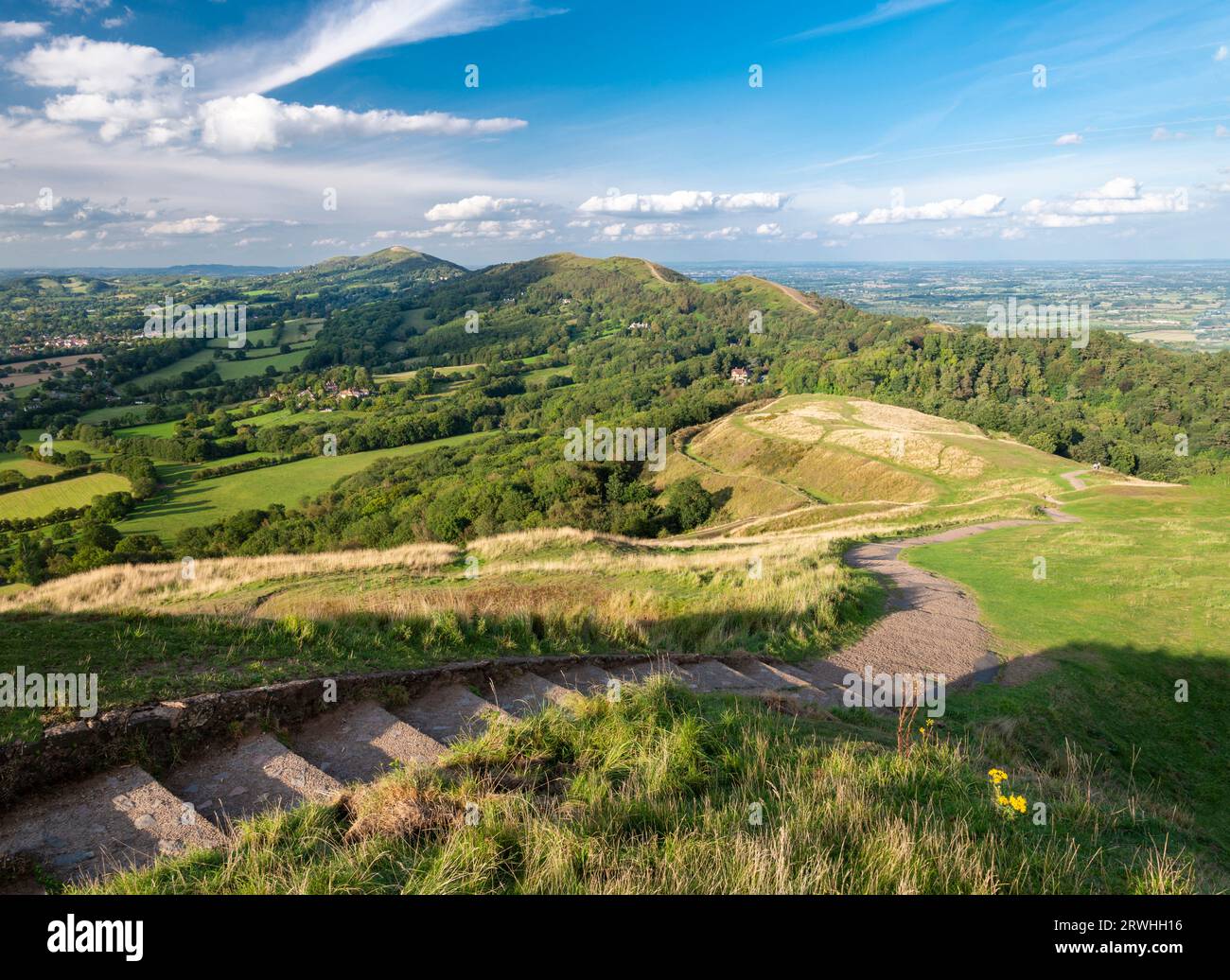 Stone steps leading northwards,down towards the Malverns,from the ...