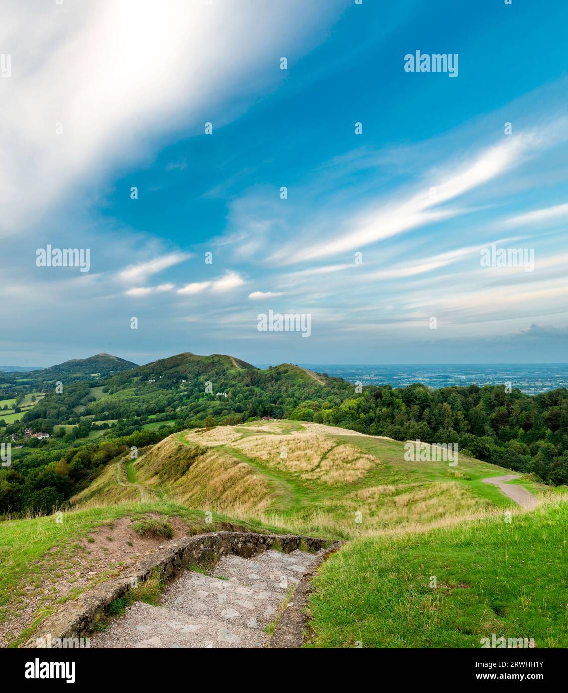 Stone steps leading northwards,down towards the Malverns,from the ...