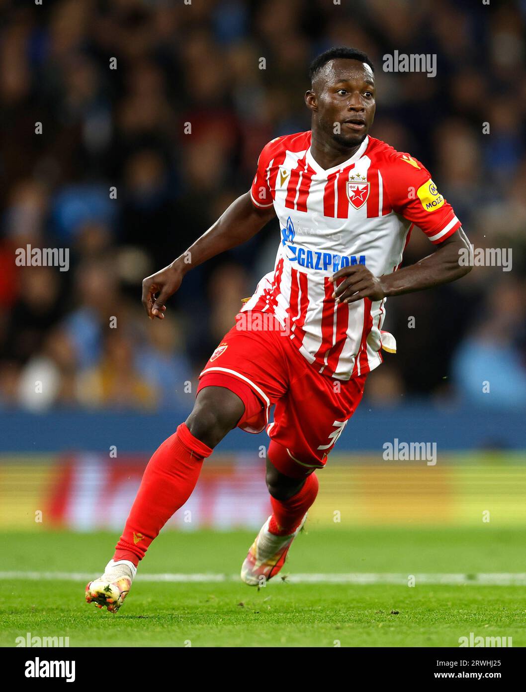 Red Star Belgrade's Osman Bukari reacts after scoring their side's ...
