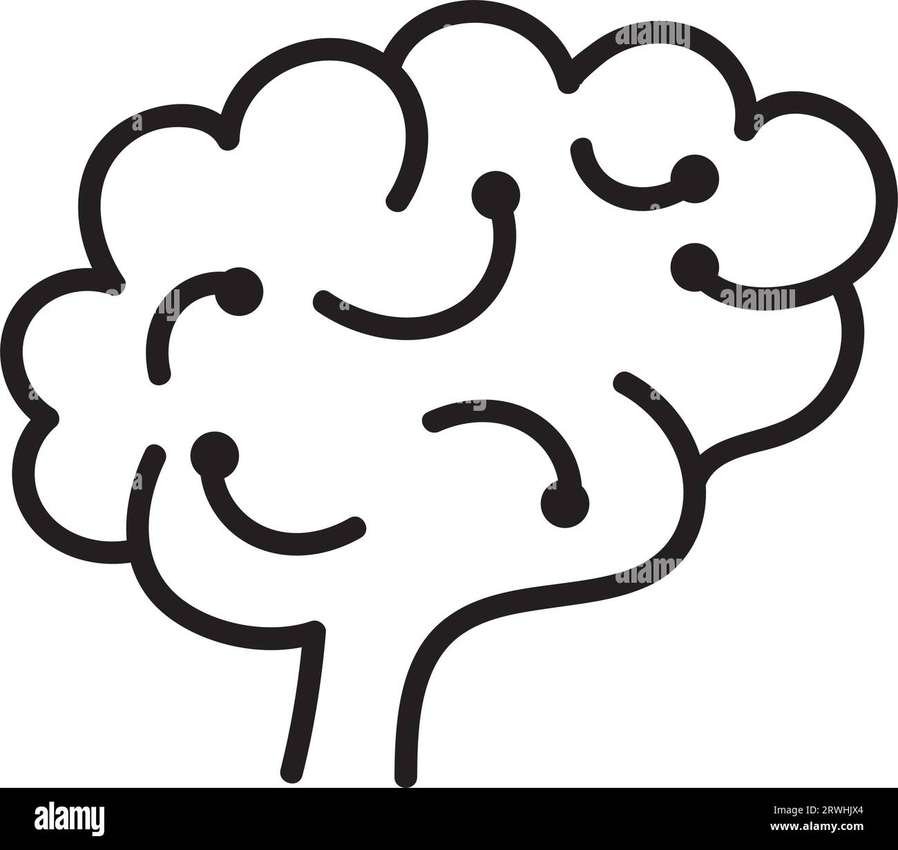 profile brain lineal icon Stock Vector Image & Art - Alamy