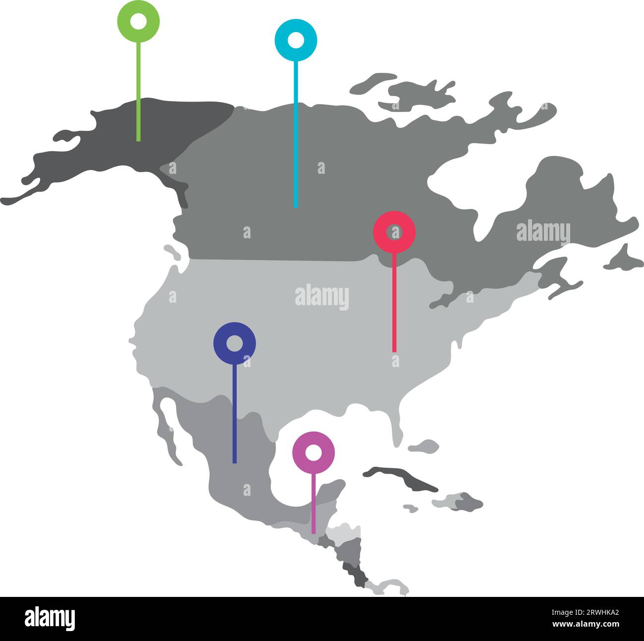 america map mark navigation Stock Vector Image & Art - Alamy