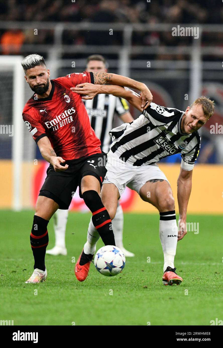 Milano, Italy. 19th Sep, 2023. Olivier Giroud (9) of AC Milan and Dan ...