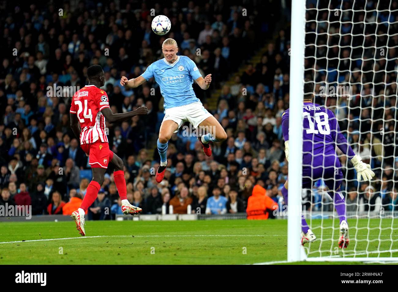 Erling haaland manchester city header hi-res stock photography and ...