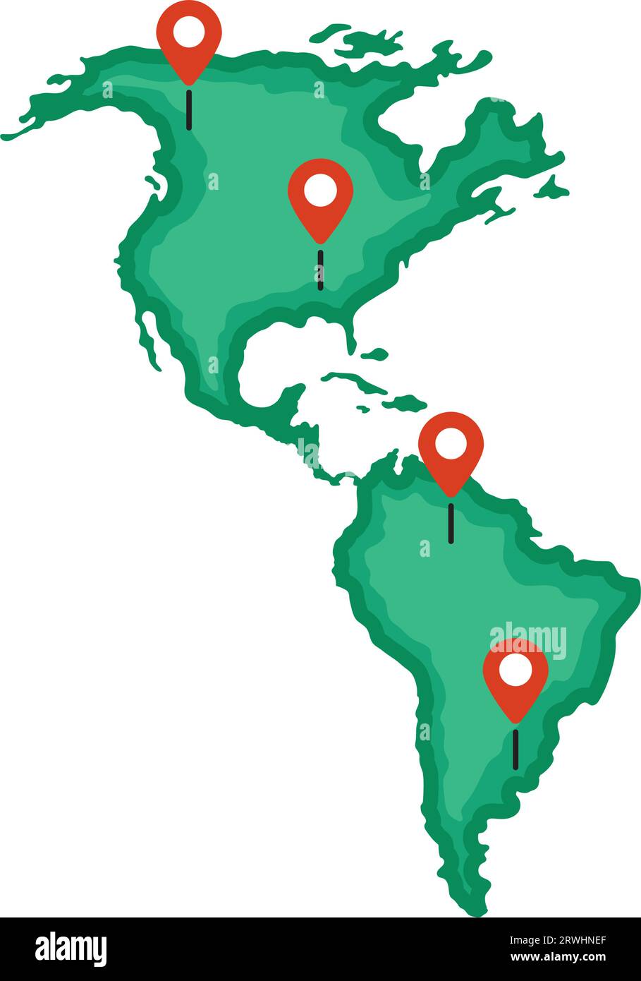 america map pin location Stock Vector Image & Art - Alamy