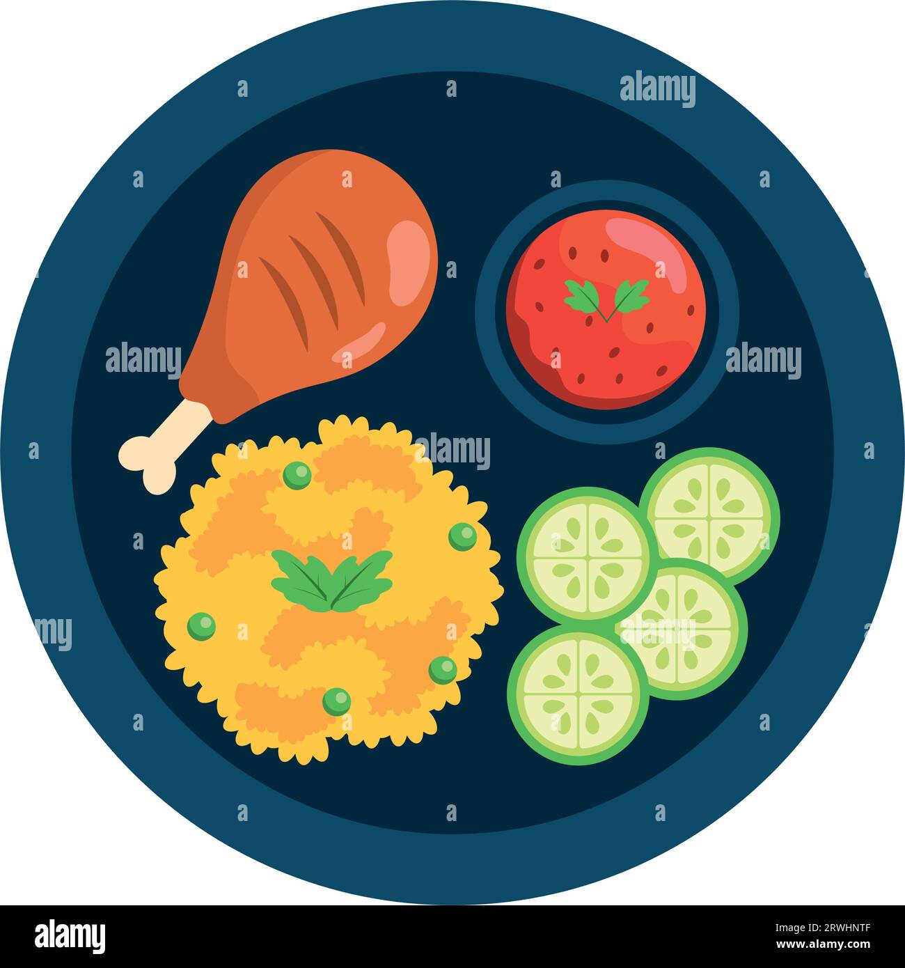 Plate traditional indian chicken Stock Vector Images - Alamy