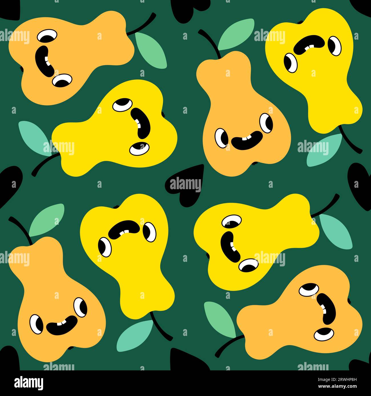 Cartoon retro fruit seamless pears pattern for wrapping paper and kids ...