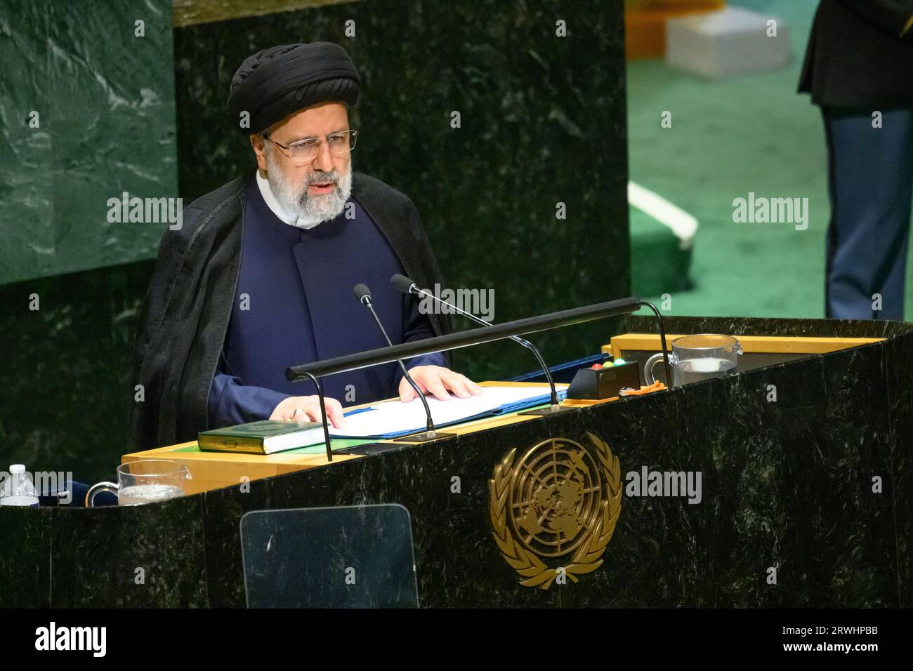 New York, USA, 19th September 2023. Iran President Seyyed Ebrahim Raisi ...