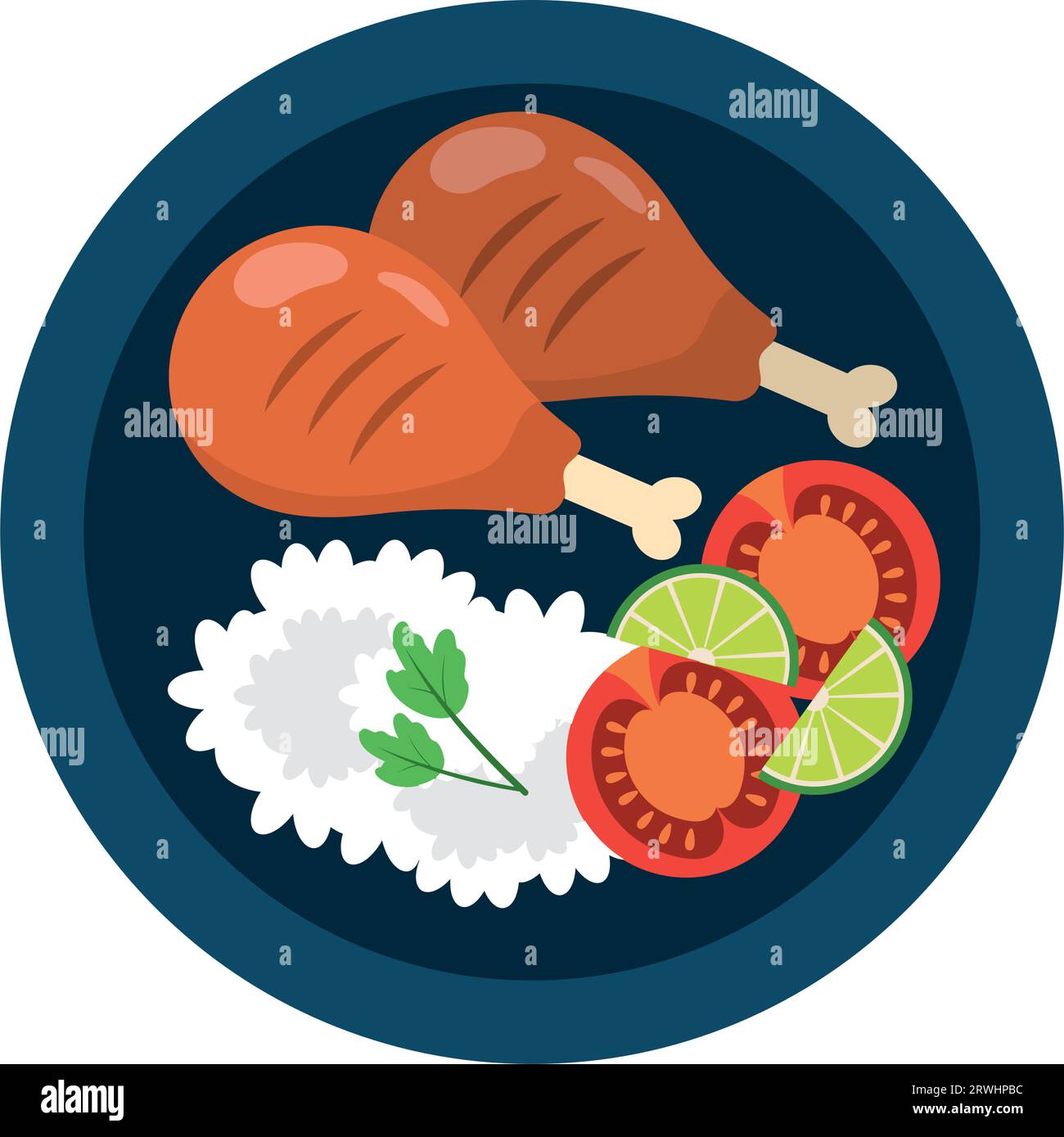 Plate traditional indian chicken Stock Vector Images - Alamy