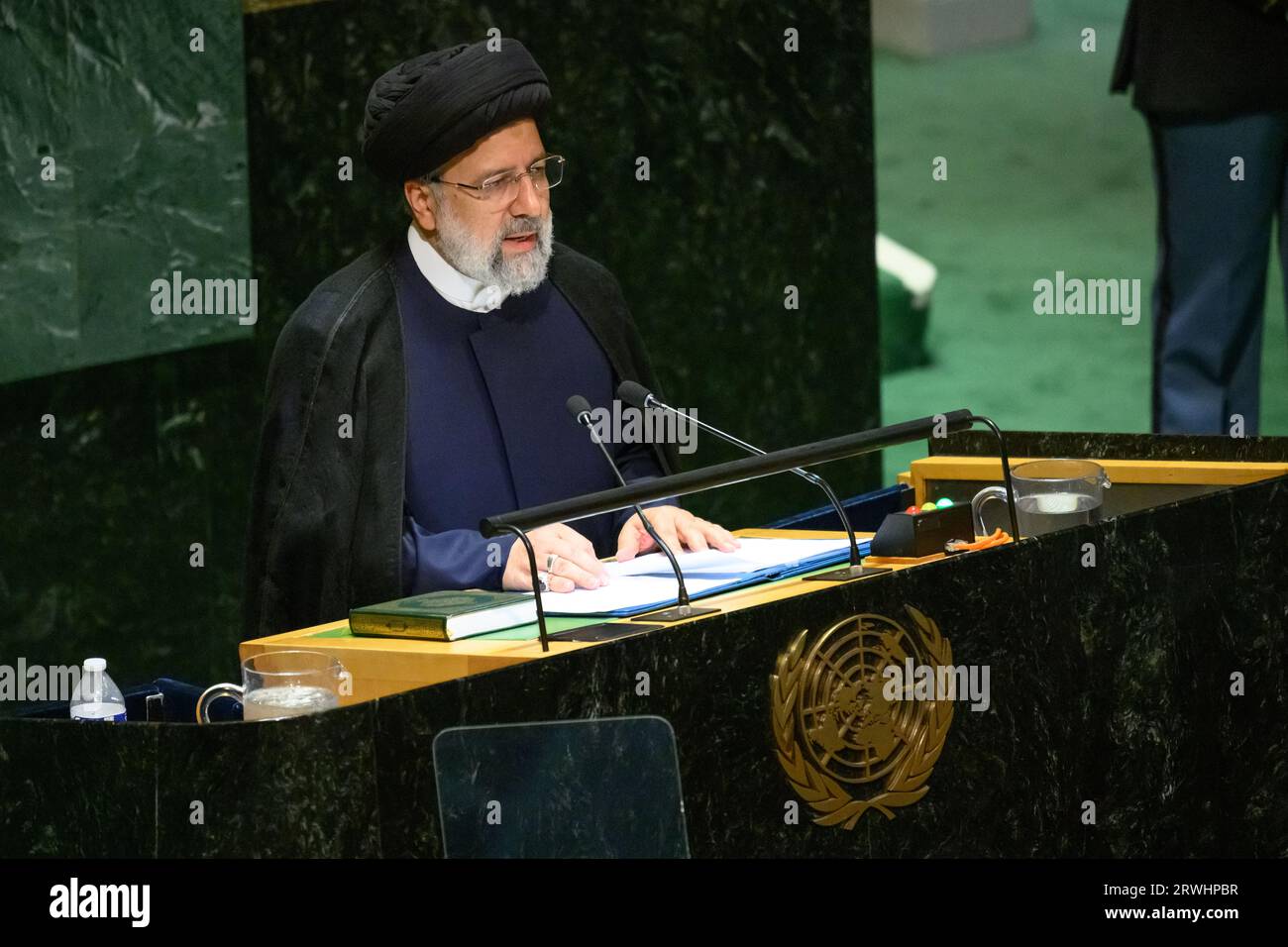 New York, USA. 19th Sep, 2023. Iran President Seyyed Ebrahim Raisi ...
