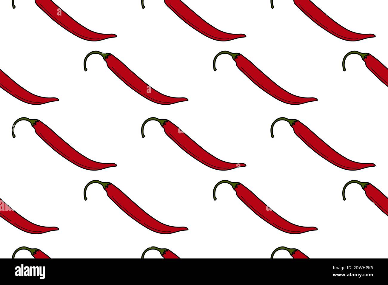 Seamless pattern of whole hot chili pepper. Mexican spicy food ...