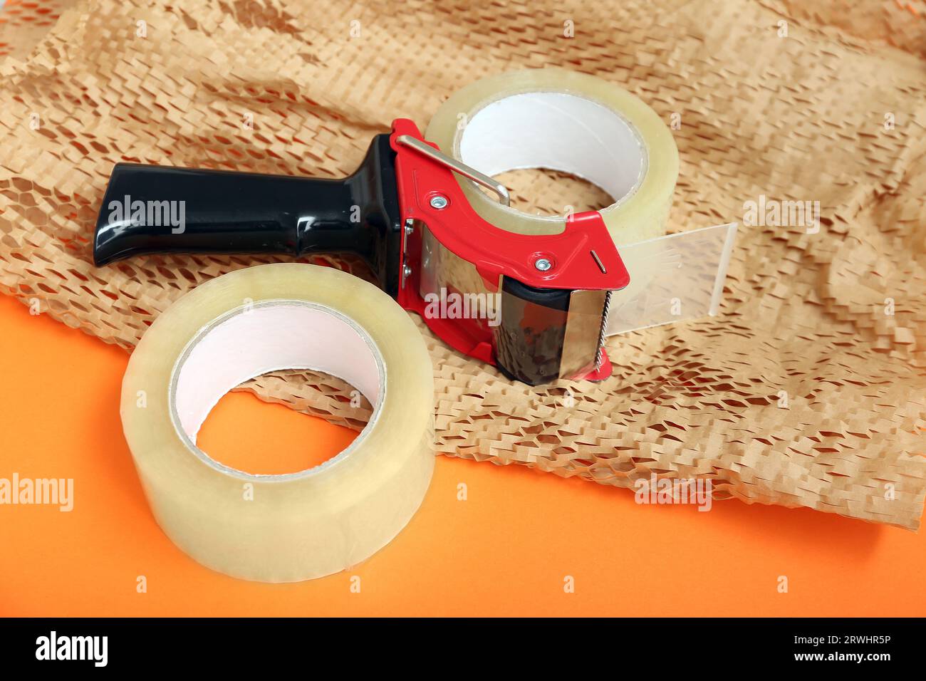 Orange packing tape dispenser adhesive hi-res stock photography and ...