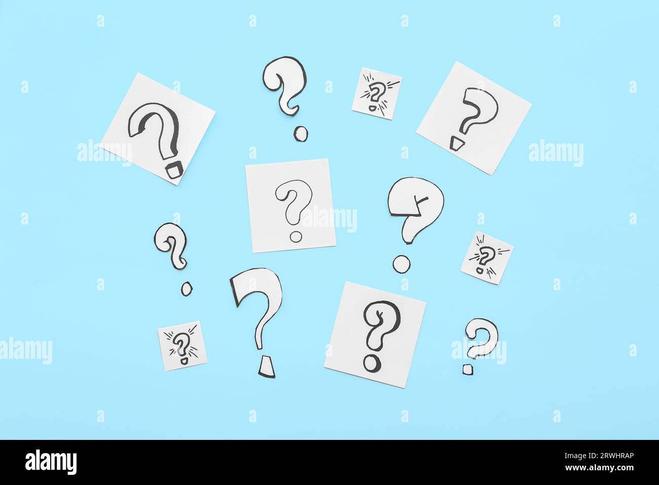 White question marks on blue hi-res stock photography and images - Alamy