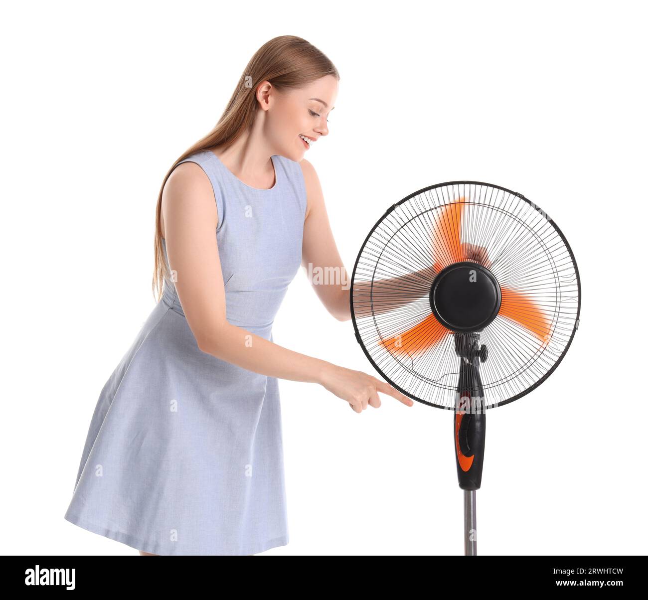 Young woman fan cooling Cut Out Stock Images & Pictures - Alamy