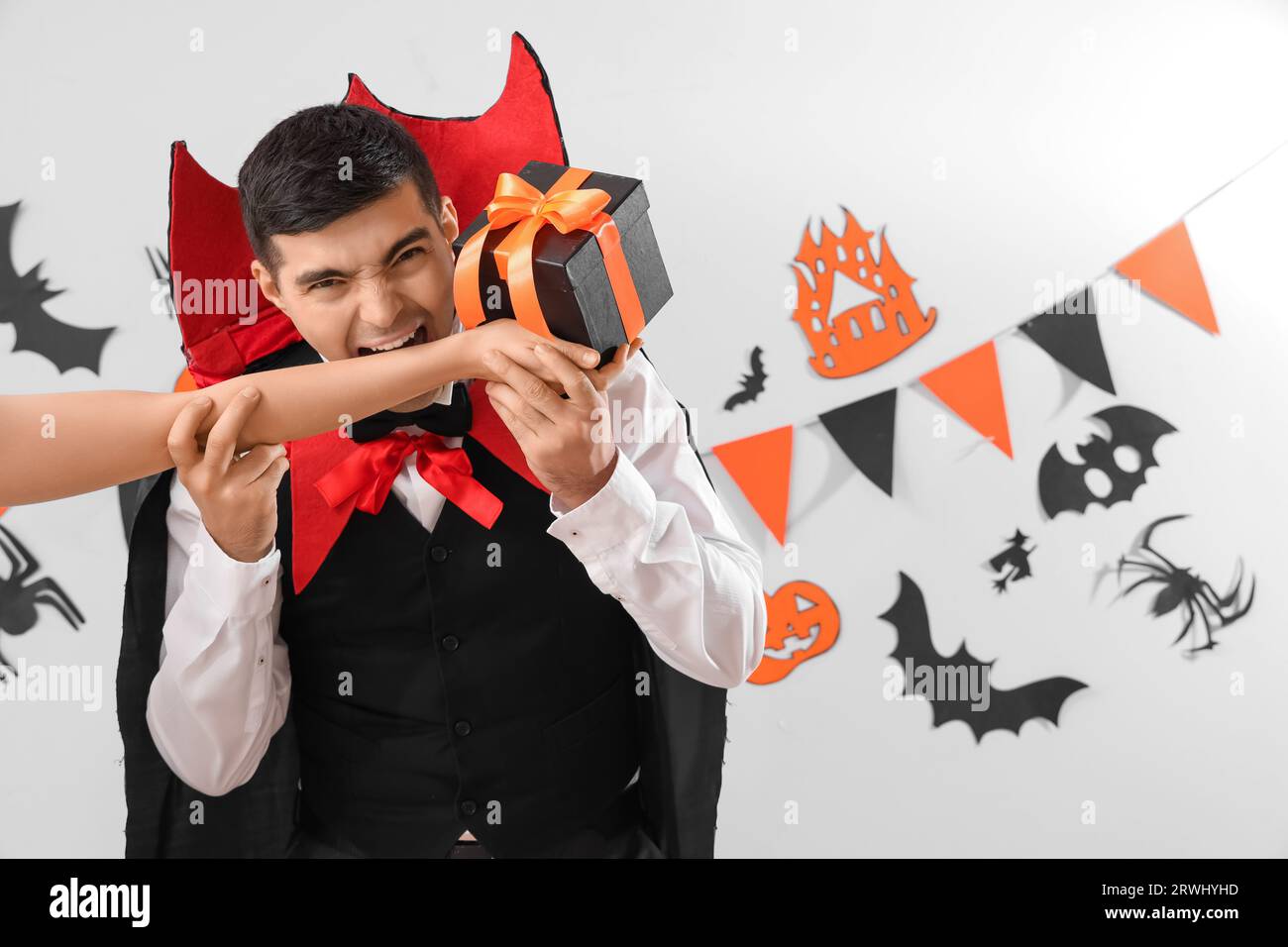 Biting man woman dracula hi-res stock photography and images - Alamy