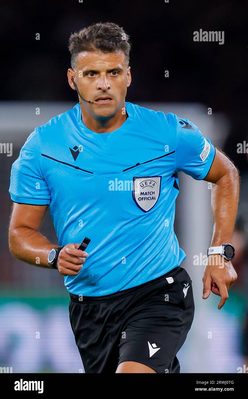 PARIS, FRANCE - SEPTEMBER 19: referee Jesus Gil Manzano looks on during ... PARIS, FRANCE - SEPTEMBER 19: referee Jesus Gil Manzano looks on during ...