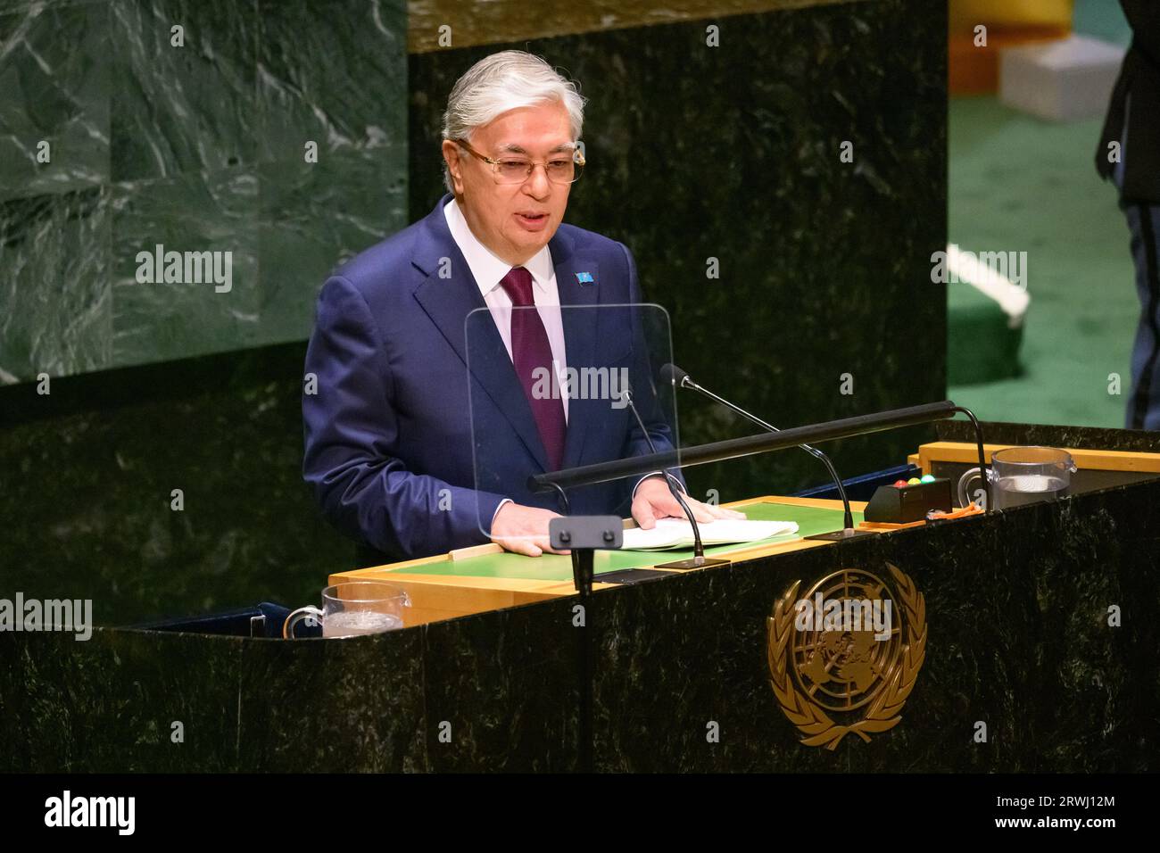 New York, USA. 19th Sep, 2023. Kazakhstan President Kassym-Jomart ...