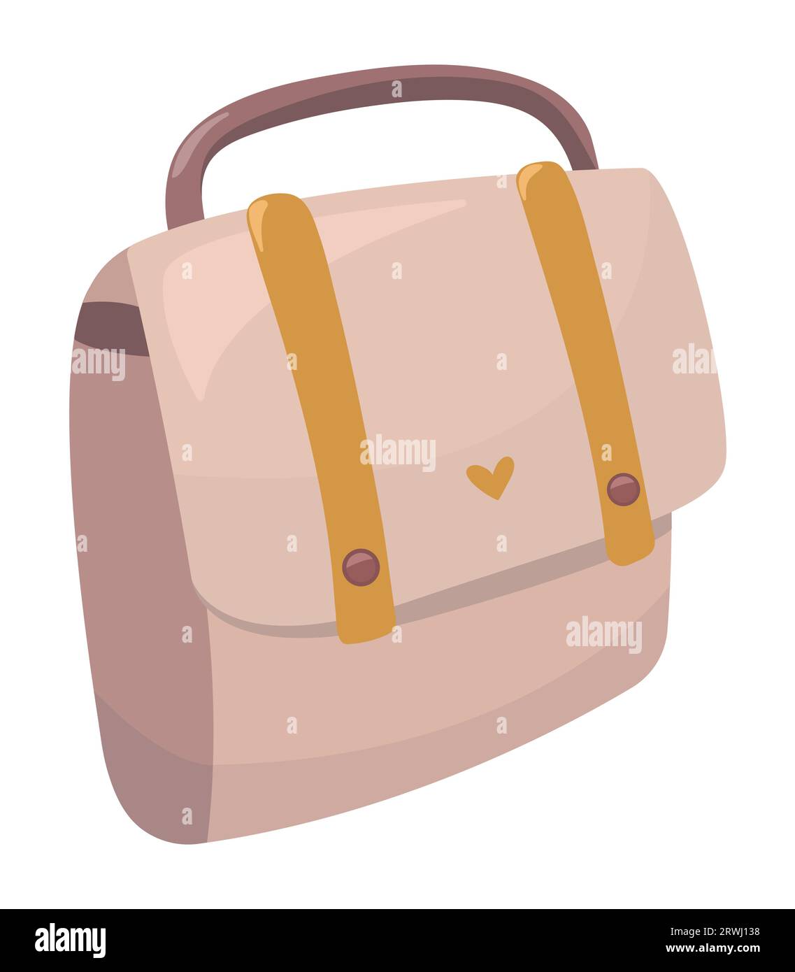 Elegant beige suitcase, luggage bag in bogo style, color vector ...