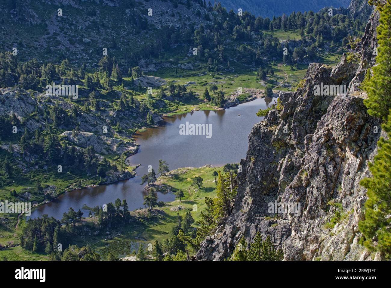 Lac Achard and its cliffs from above Stock Photo - Alamy
