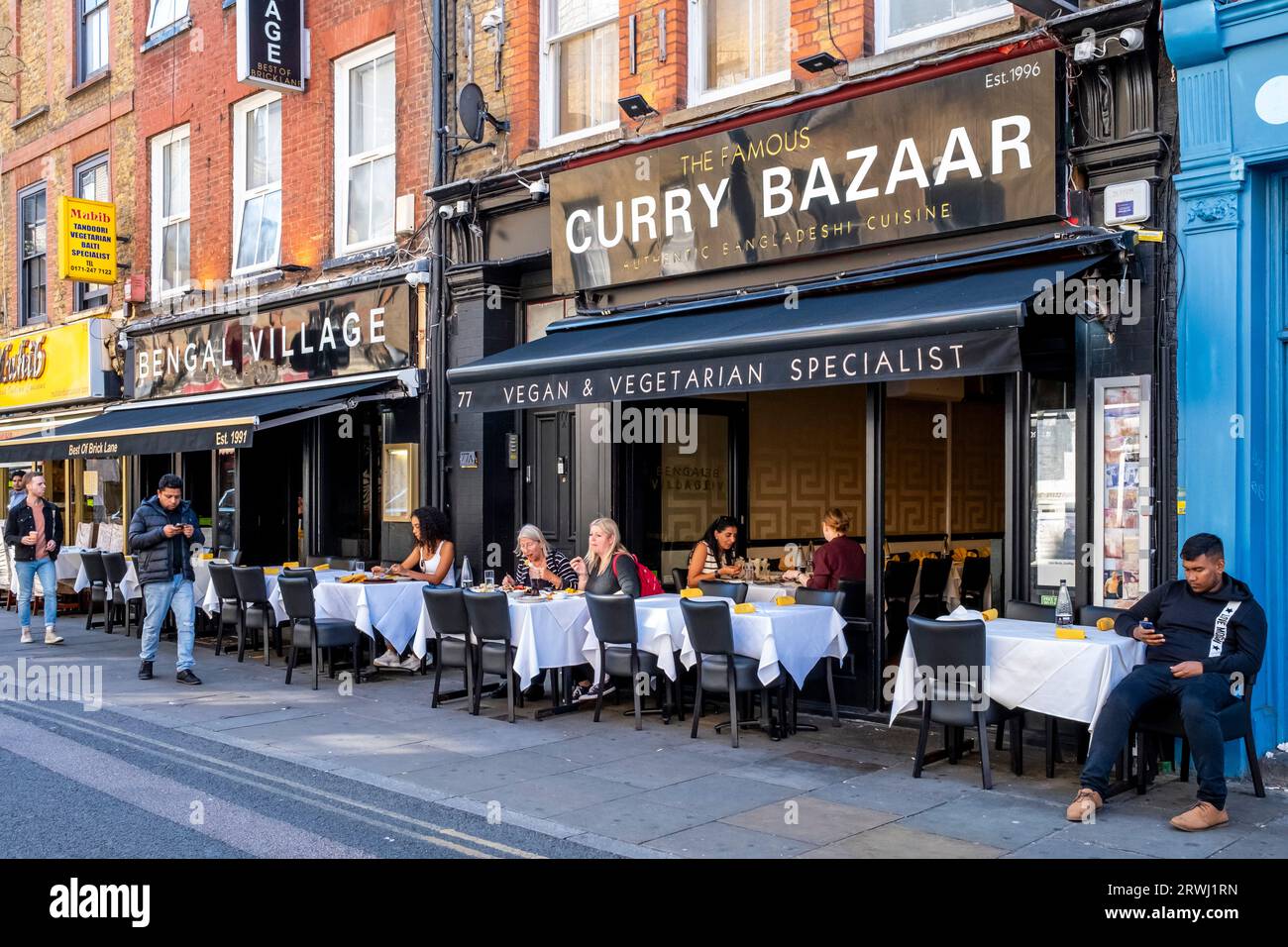 The Curry Bazaar Bangladeshi Vegan/Vegetarian Restaurant, Brick Lane, London, UK Stock Photo - Alamy