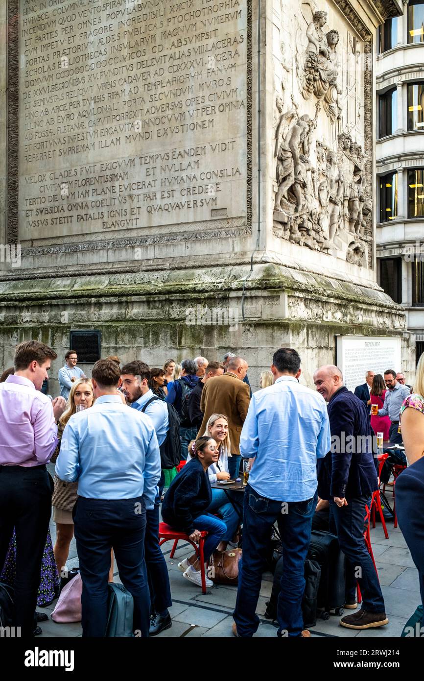 Office Workers Enjoy After Work Drinks Near The Monument, The City of ...