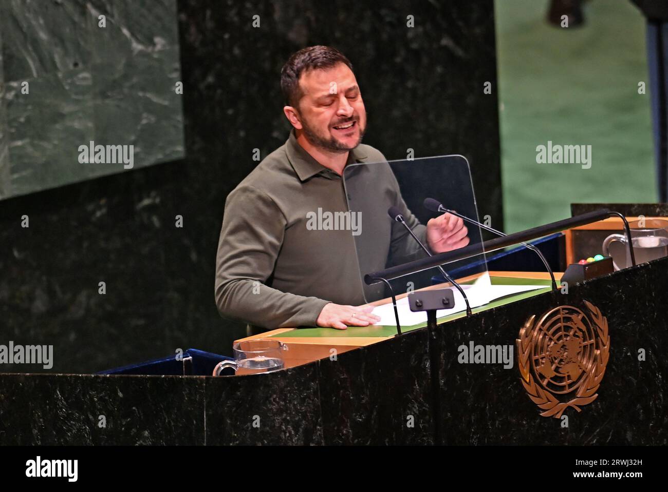 September 19, 2023, New York, New York, USA: Volodymyr Zelenskyy ...