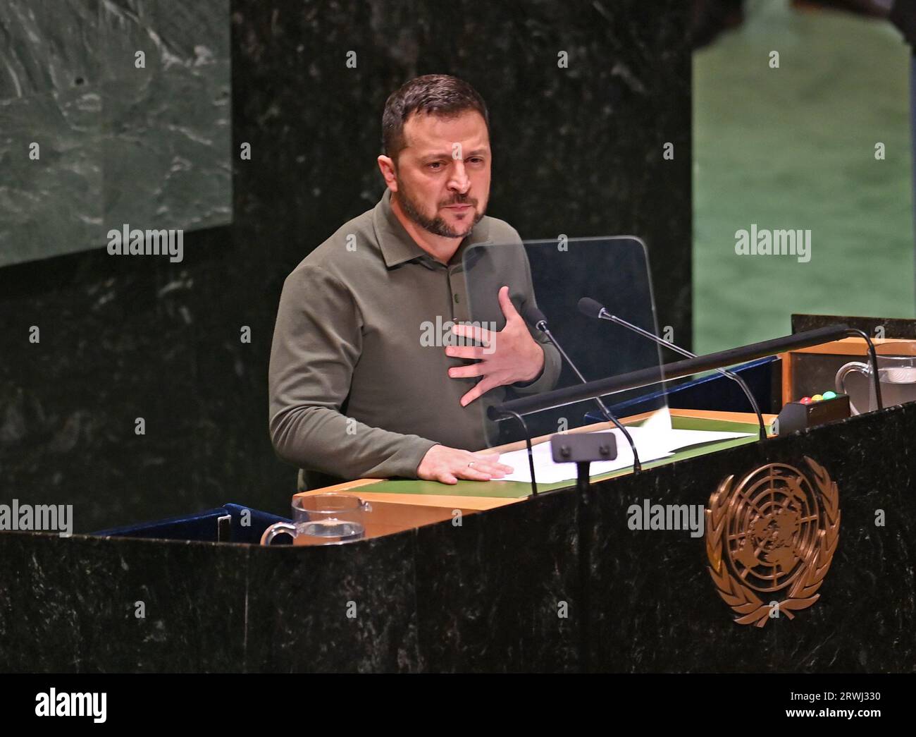September 19, 2023, New York, New York, USA: Volodymyr Zelenskyy ...