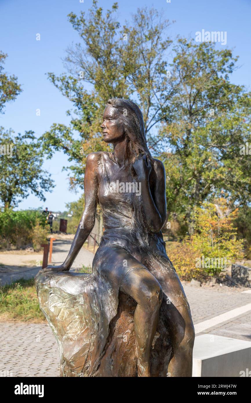 St. Goarshausen, Germany - September 10, 2023: the new Loreley statue ...
