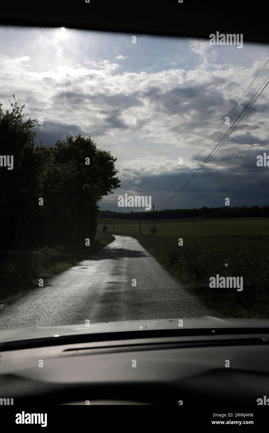 view through car windscreen Stock Photo - Alamy