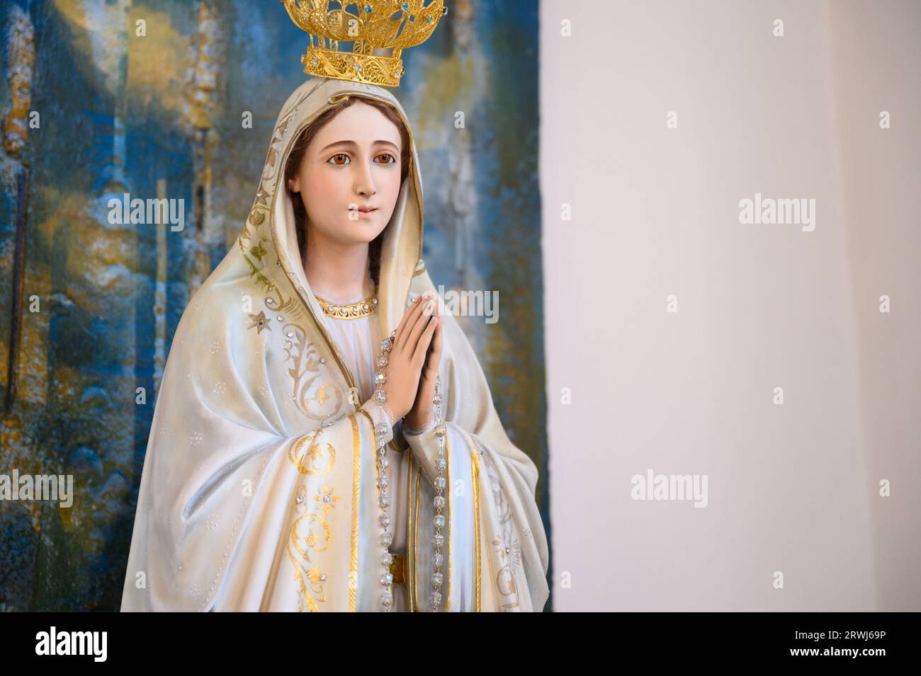 Statue of Our Lady of Fatima. Igreja de Nossa Senhora de Fátima (Church ...