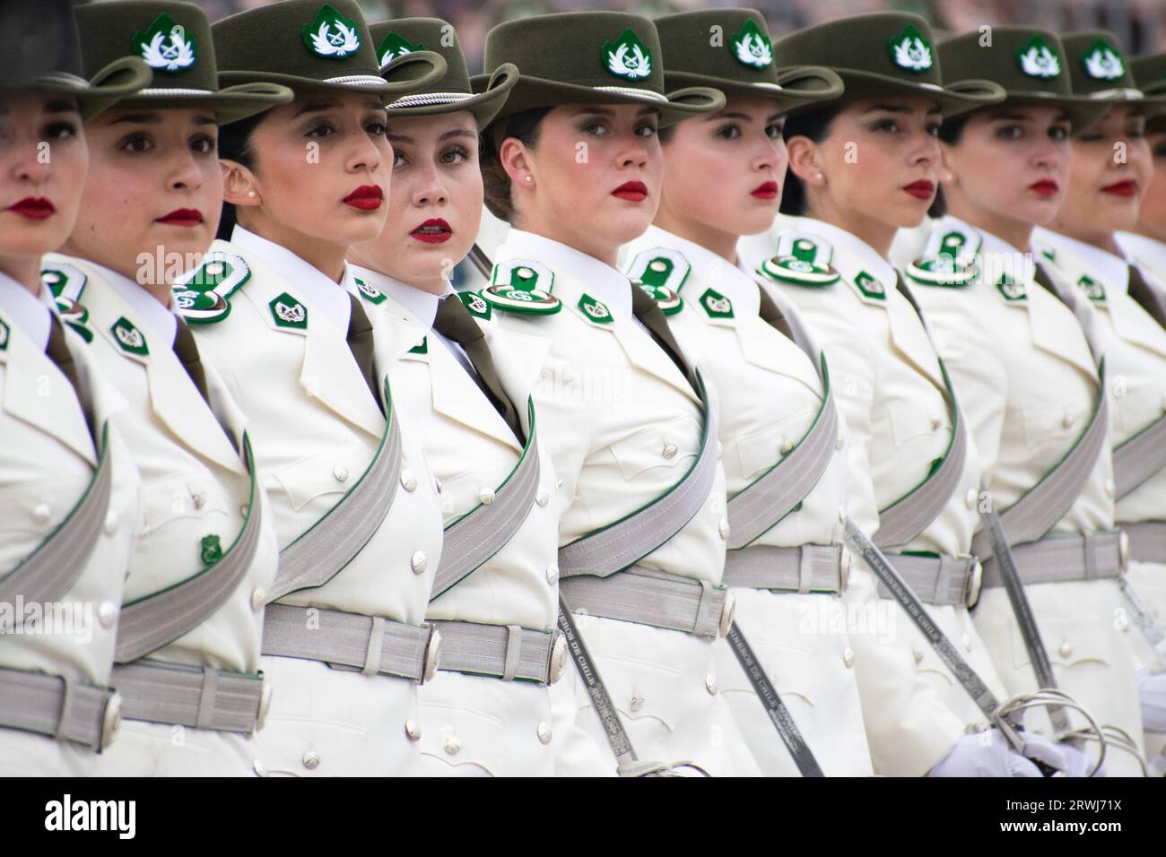 Santiago, Metropolitana, Chile. 19th Sep, 2023. Female police officers ...