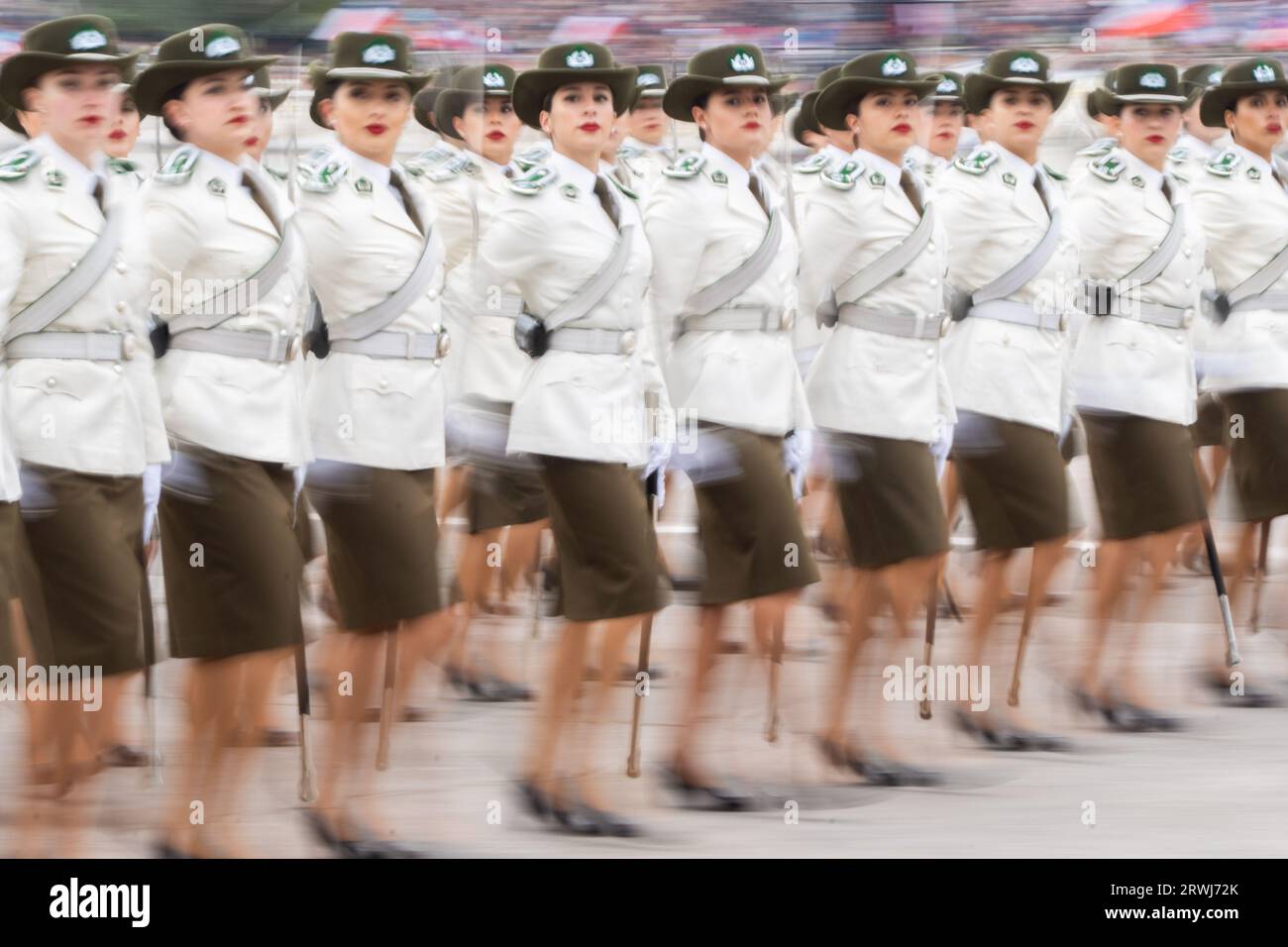 Santiago, Metropolitana, Chile. 19th Sep, 2023. Female police officers ...