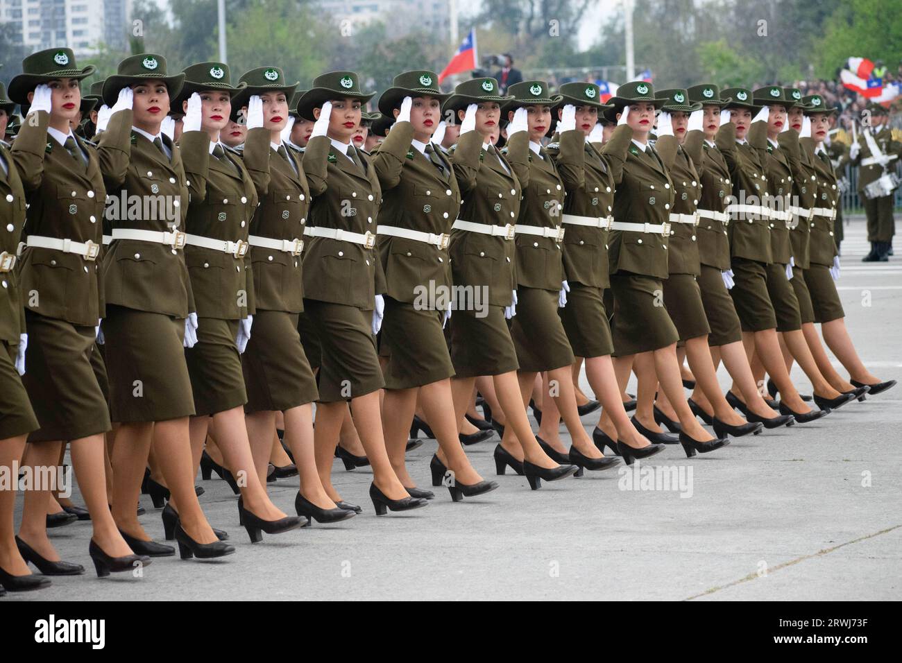 Santiago, Metropolitana, Chile. 19th Sep, 2023. Female police officers ...