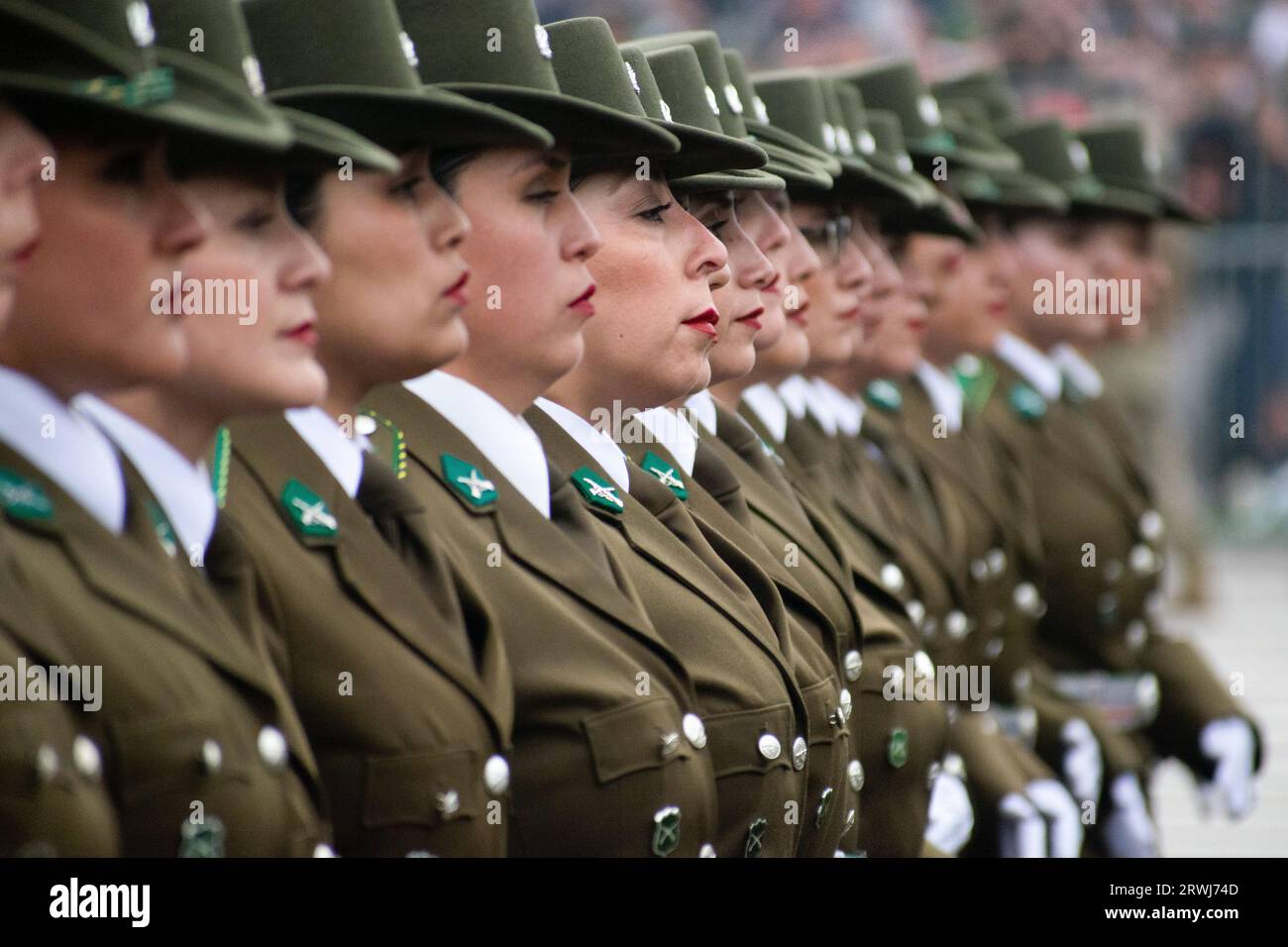 Santiago, Metropolitana, Chile. 19th Sep, 2023. Female police officers ...