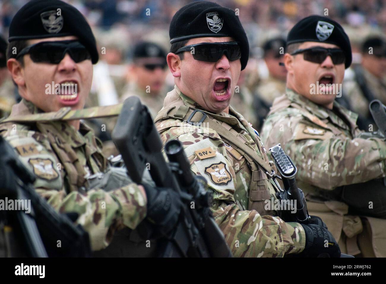 Soldiers in military parade santiago hi-res stock photography and ...