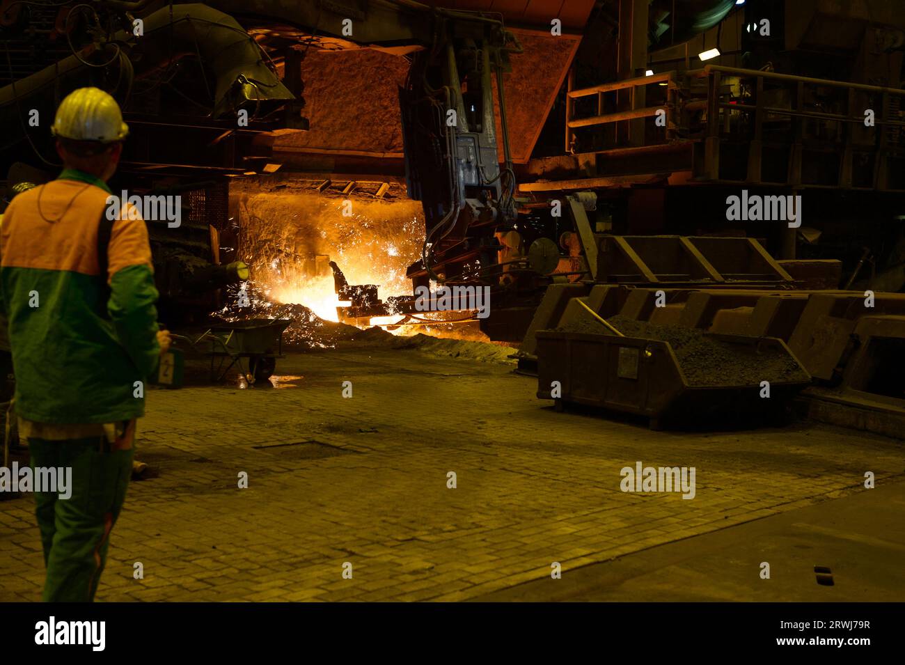 Steel production at Tata Steel, Port Talbot, South Wales Stock Photo ...