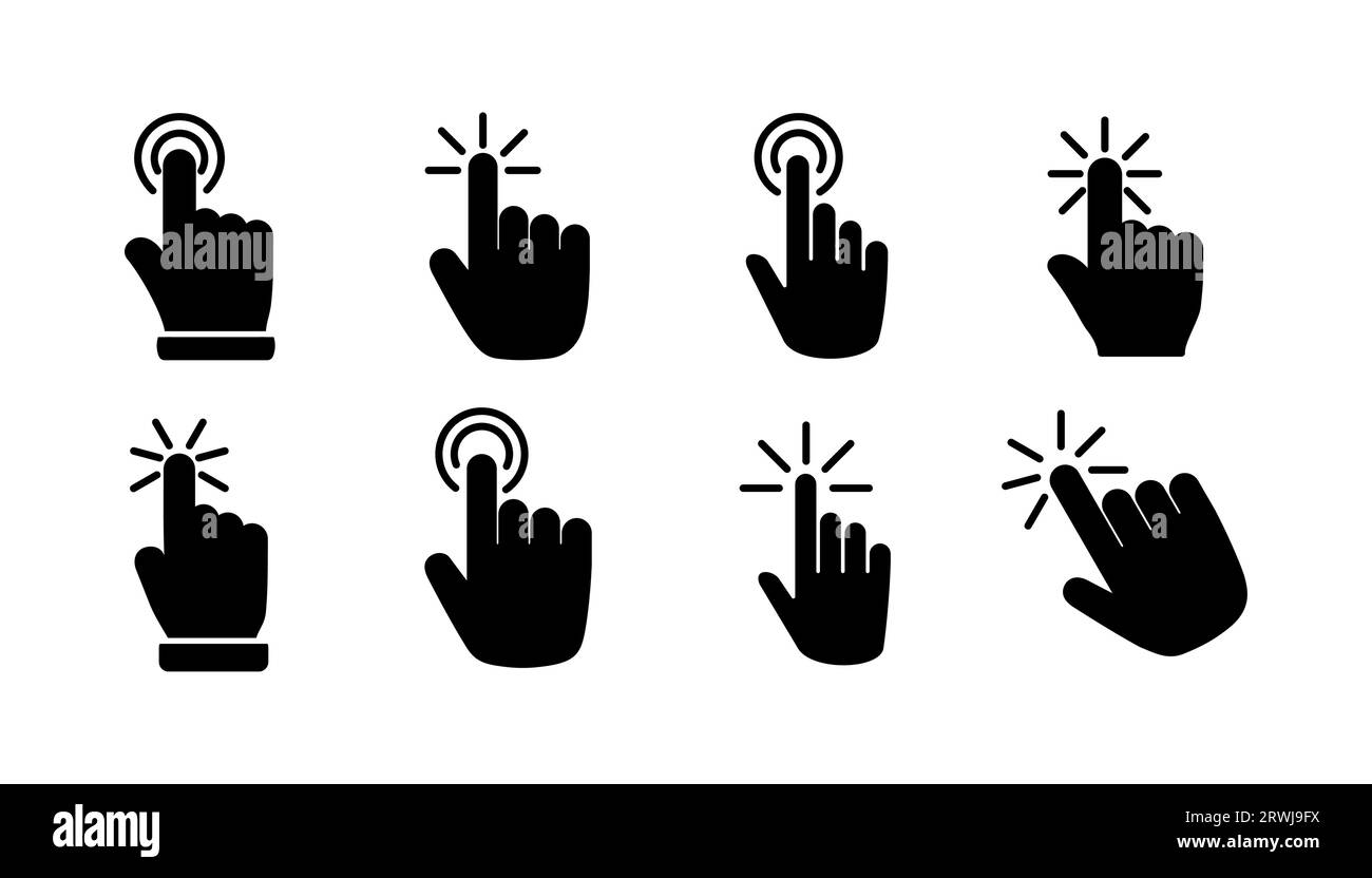 hand click icon vector. clicking finger icon. pointer icon Stock Vector ...