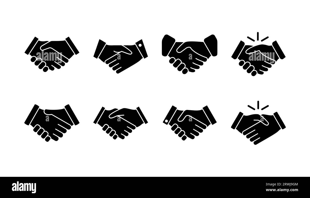 Hand shake icon vector. business handshake. contract agreement ...