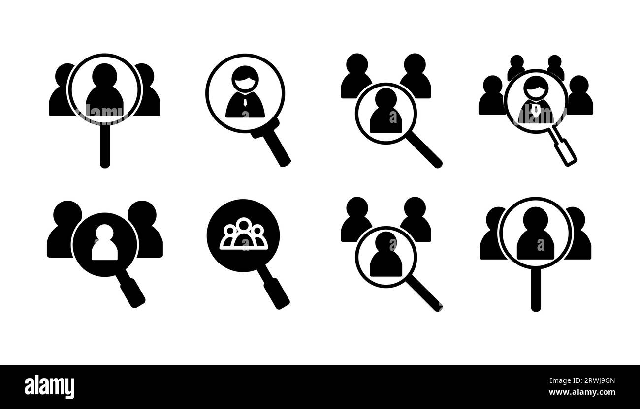 Hiring icon vector. search job vacancy icon. magnifying glass looking ...