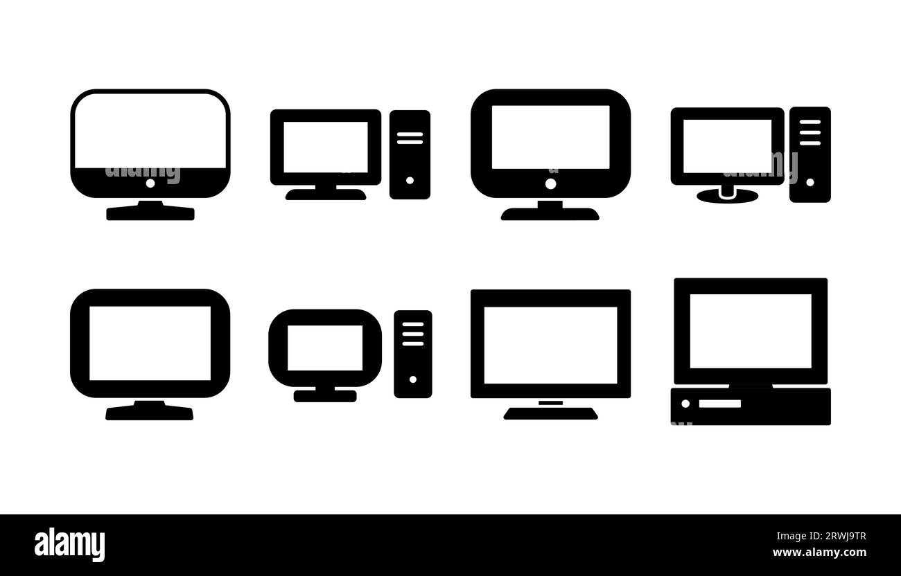 Computer icon vector. computer monitor icon Stock Vector Image & Art - Alamy