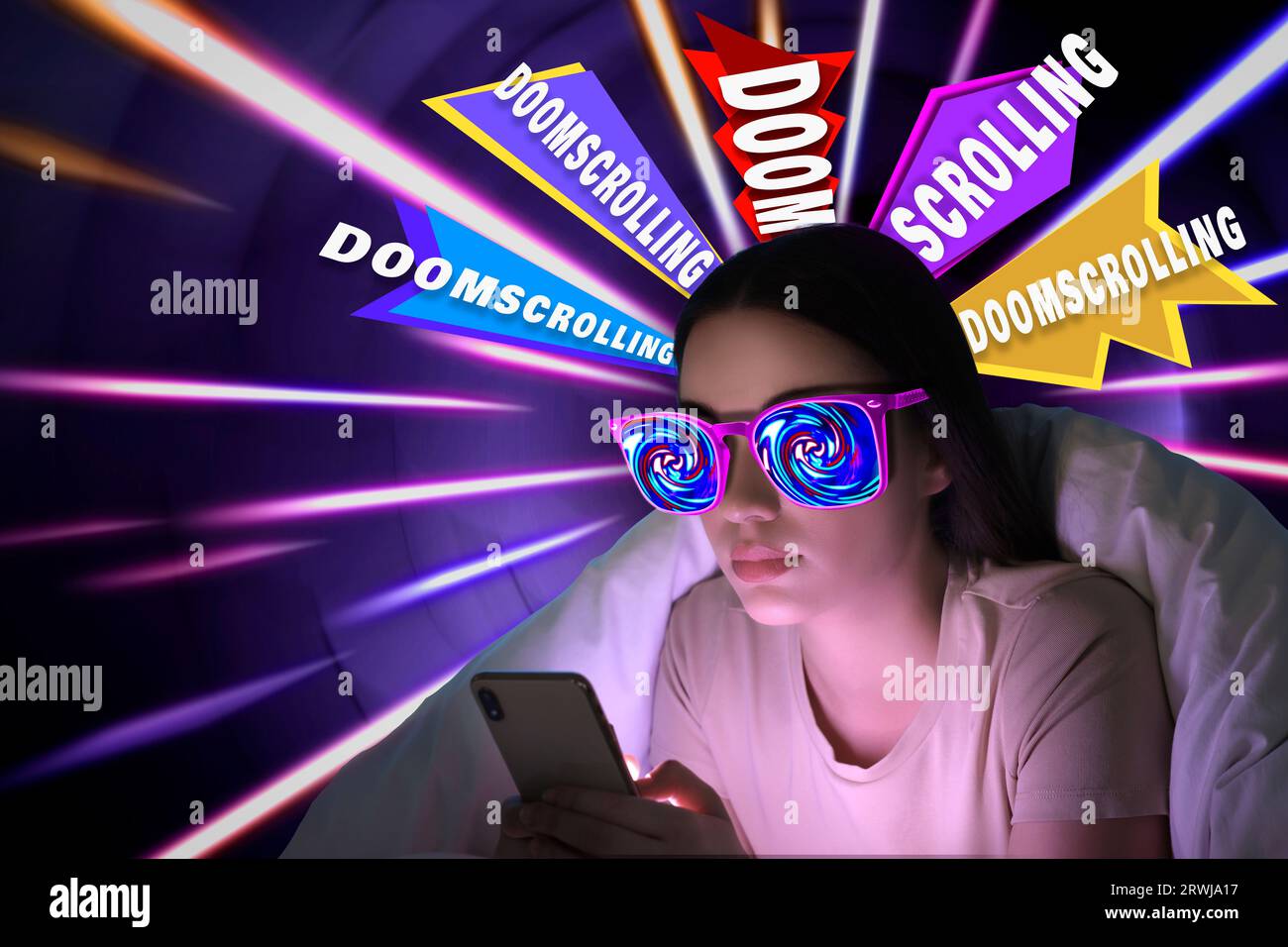 Negative doomscrolling addiction online hi-res stock photography and ...