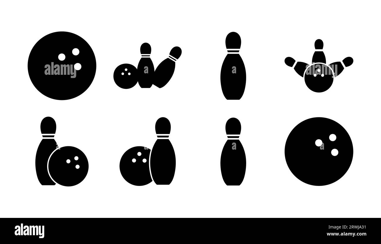 Bowling Icon Vector Bowling Ball And Pin Icon Bowling Pins With Ball Icon Stock Vector Image