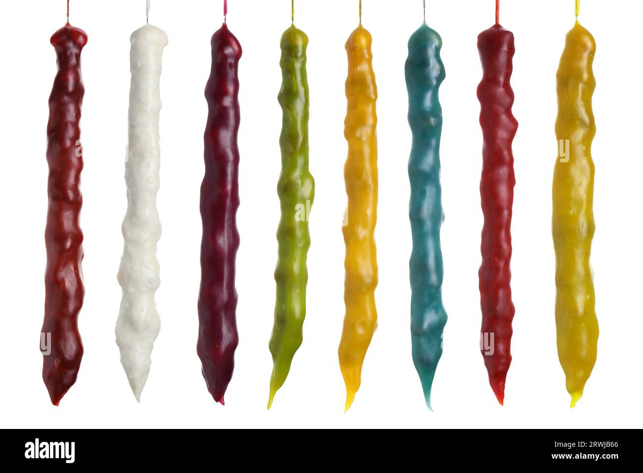 Collage with tasty colorful churchkhelas on white background Stock ...