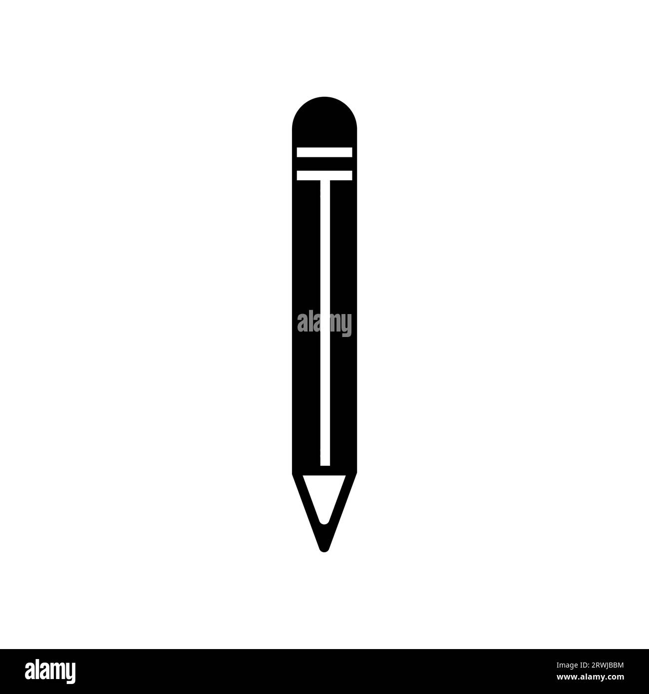 Pen, pencil Fill Icon Symbol Vector. Black Glyph Pen, pencil Icon Stock ...