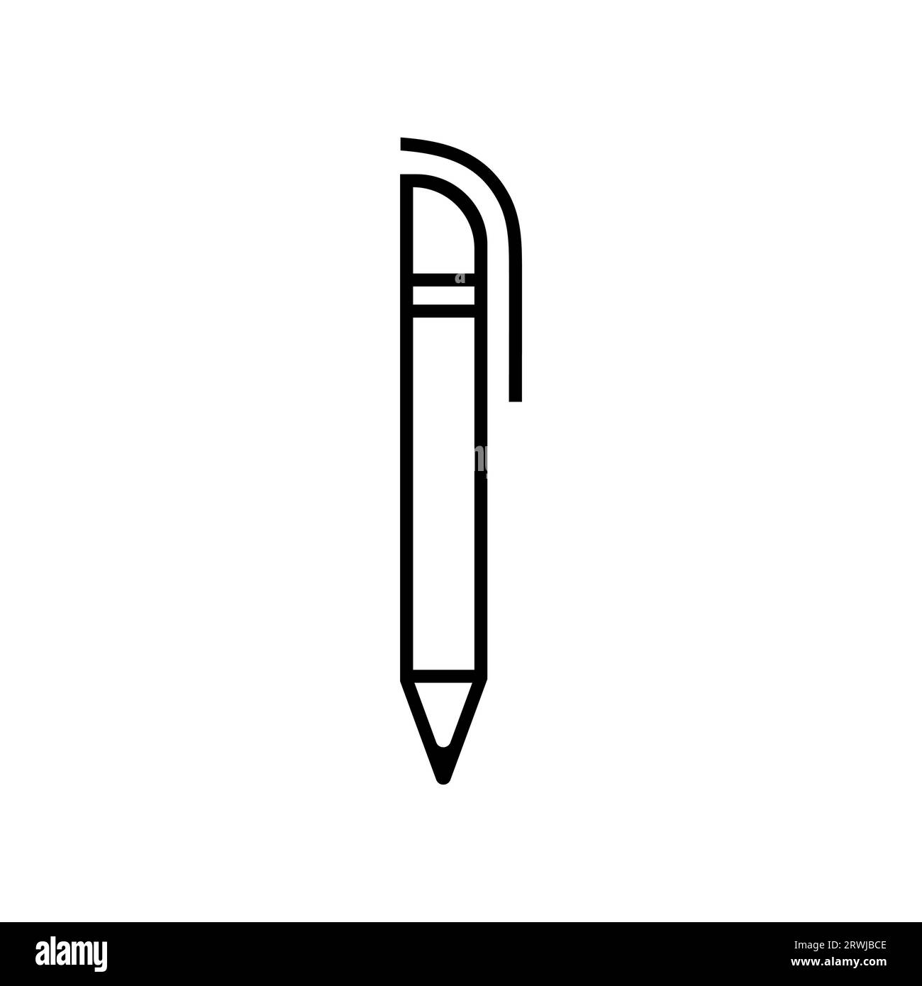 Pen, pencil Lineal Icon Symbol Vector. Black Outline Pen, pencil Icon ...